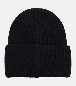 Moncler Ribbed-knit Virgin Wool Beanie - Black