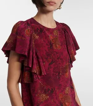 Ulla Johnson Lena Floral Silk Crêpe De Chine Top - Multicoloured
