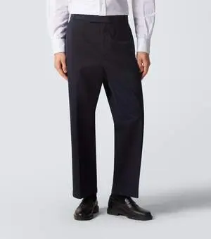 Thom Browne Cotton Twill Straight Pants - Blue