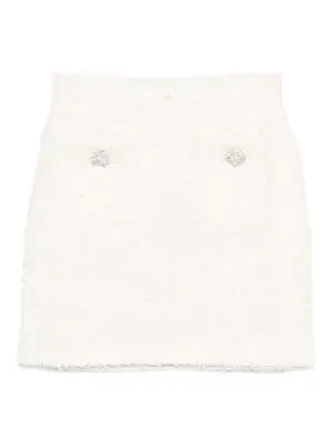 SELF-PORTRAIT Textured Knit Mini Skirt - Beige