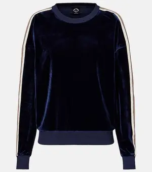 The Upside Monaco Lisel Striped Velour Sweatshirt