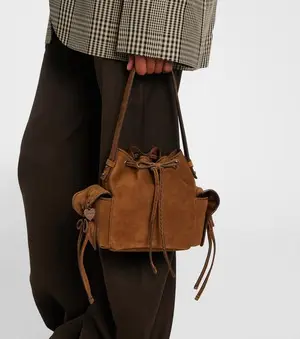 Acne Studios Multipocket Mini Suede Bucket Bag