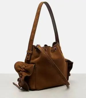 Acne Studios Multipocket Mini Suede Bucket Bag