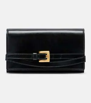 Balmain Shuffle Micro Leather Wallet On Chain - Black