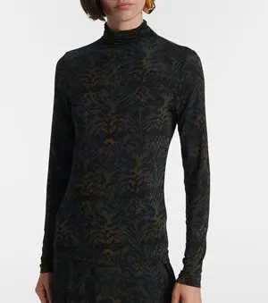 Ulla Johnson Aurelia Printed Jersey Turtleneck Top - Multicoloured
