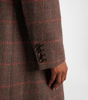 Chloé Checked Double-breasted Virgin Wool Coat - Brown