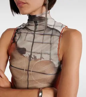 JEAN PAUL GAULTIER Fire Tulle Top