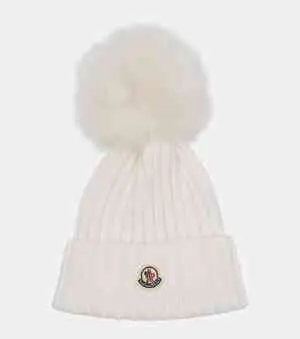 Moncler Ribbed-knit Virgin Wool Beanie - White