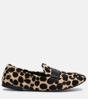 Tory Burch Ballet Leopard-print Calf Hair Loafers - Beige