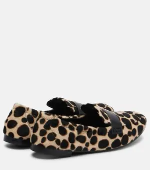 Tory Burch Ballet Leopard-print Calf Hair Loafers - Beige