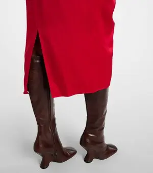 Stella McCartney Twist Satin Midi Dress - Red