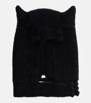 Coperni Ribbed-knit Alpaca And Wool-blend Beanie - Black