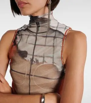 JEAN PAUL GAULTIER Fire Tulle Top