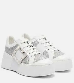 ROGER VIVIER Viv' Skate Embellished Sneakers