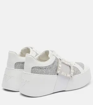 ROGER VIVIER Viv' Skate Embellished Sneakers