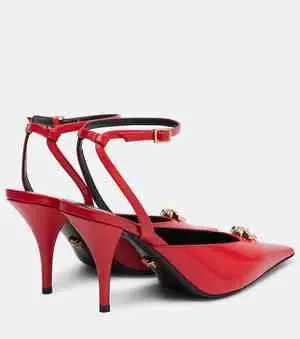 Versace La Medusa 85 Leather Slingback Pumps