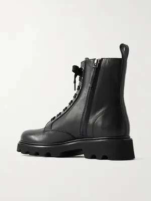 ROGER VIVIER Viv Rangers Buckled Leather Ankle Boots - Black