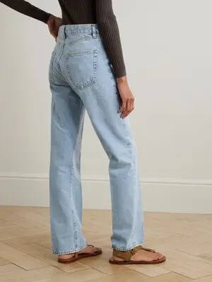 FRAME The Vertical High-rise Straight-leg Jeans - Blue