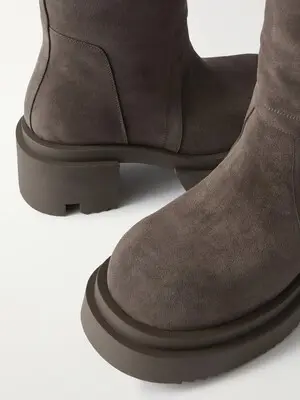 Rick Owens Wader Bogun Suede Over-the-knee Platform Boots