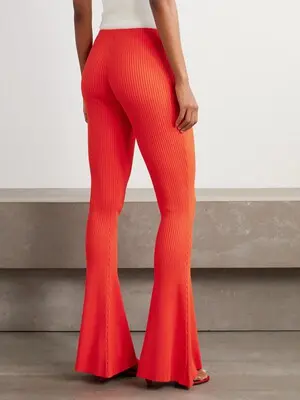 Stella McCartney Recycled Ribbed-knit Flare Pants