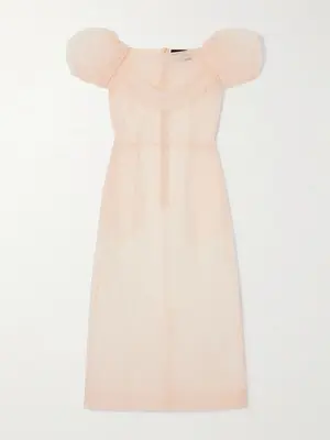 Simone Rocha Gathered Layered Tulle Midi Dress