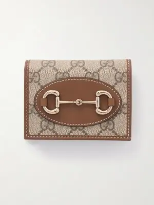 Gucci 1955 Horsebit-detailed Printed Coated-canvas And Leather Wallet - Brown