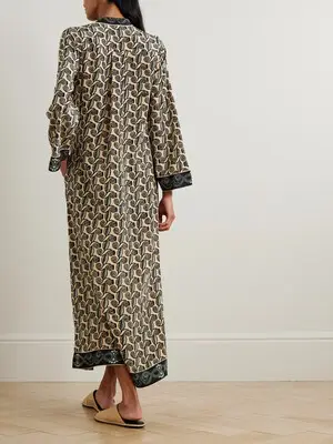 EMPORIO SIRENUSE Jenna Kamares Printed Silk-voile Kaftan