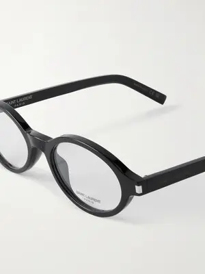 Saint Laurent Oval-frame Acetate Optical Glasses
