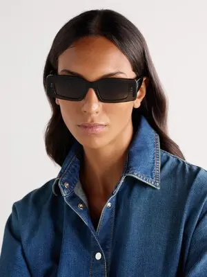 Alaïa Rectangular Textured-acetate Sunglasses