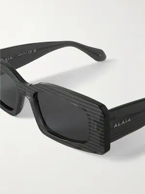 Alaïa Rectangular Textured-acetate Sunglasses