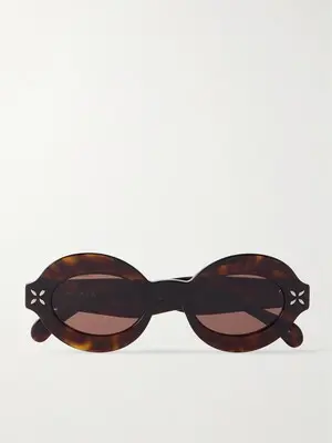 Alaïa Petal Oval-frame Sunglasses - Tortoiseshell