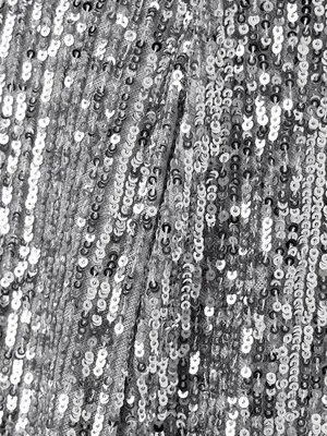 Rabanne Sequined Tulle Turtleneck Top - Silver