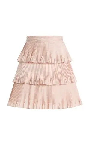 Valentino Garavani Tiered Pleated Mini Skirt - Pink