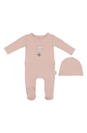 MANIÈRE Hot Air Balloon Footie & Hat Set - Mauve