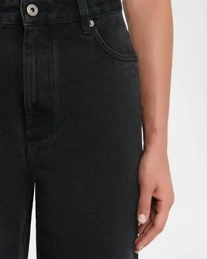 Loewe Tonal Anagram Baggy Wide-leg Jeans - Black