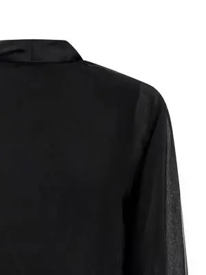 Alberta Ferretti V-neck Silk Blouse With Semi-sheer Sleeves