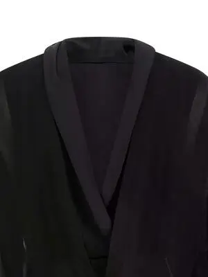 Alberta Ferretti V-neck Silk Blouse With Semi-sheer Sleeves