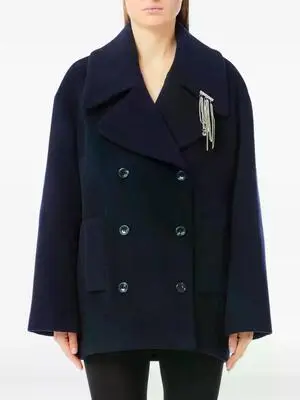 Liu Jo Double-breasted Pea Coat With Chain Embellishment