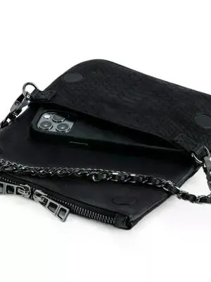 Zadig&Voltaire Mini Soft Savage Rock Clutch In Python-effect Leather