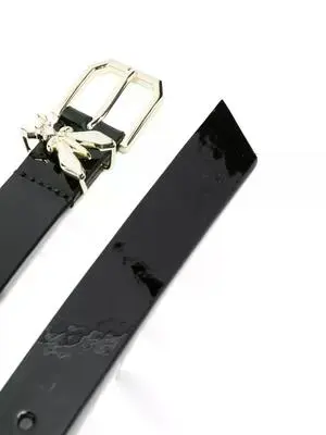 Patrizia Pepe Patent Leather Belt With Insect Buckle