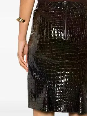 TOM FORD Embossed Leather Skirt