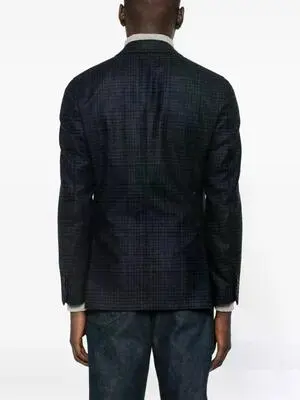LARDINI Checked Two-button Blazer - Blue