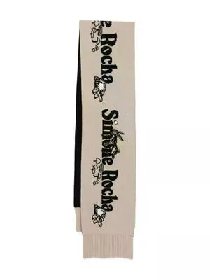 Simone Rocha Logo-printed Scarf - Brown
