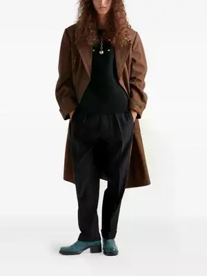 Prada Wool Crew-neck Sweater With Pendant - Black