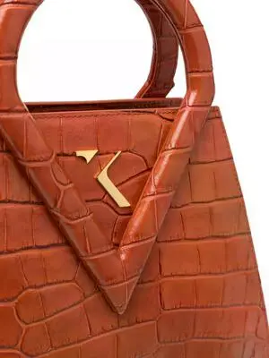 SAIID KOBEISY Embossed Croc Structured Tote Bag