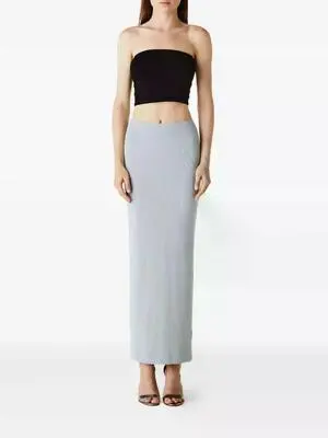 Eterne Emma Ribbed Maxi Skirt - Blue