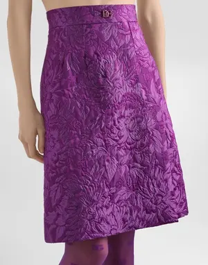 Dolce & Gabbana Peony Brocade Wrap Skirt