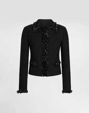 Dolce & Gabbana Short Jacket In Stretch Mat