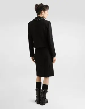 Dolce & Gabbana Stretch Mat Sheath Skirt