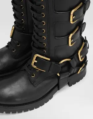 Dolce & Gabbana Smooth Leather Biker Boots